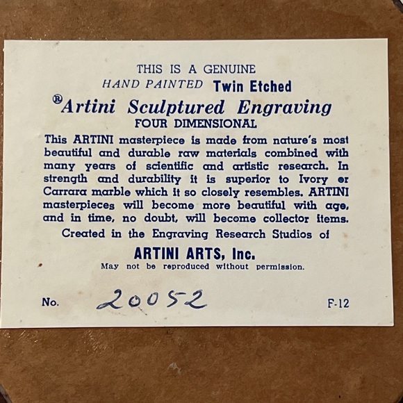 Artini | Art | Two Vintage Artini Sculptured Engraving Hand Painted Twin Etched 4d Boy Girl ...